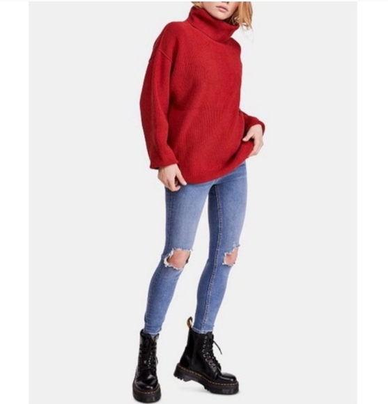 Free People | Jeans | Free People Dark Blue Busted Knee Hirise Skinny ...